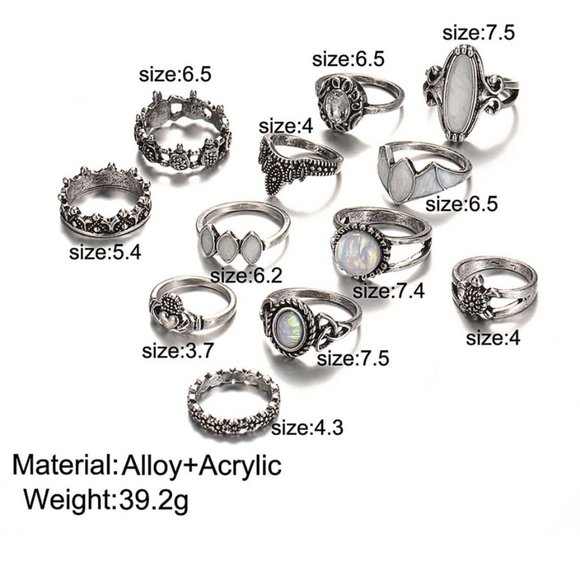 Jewelry | Boho Gypsy Style Ring Set | Poshmark